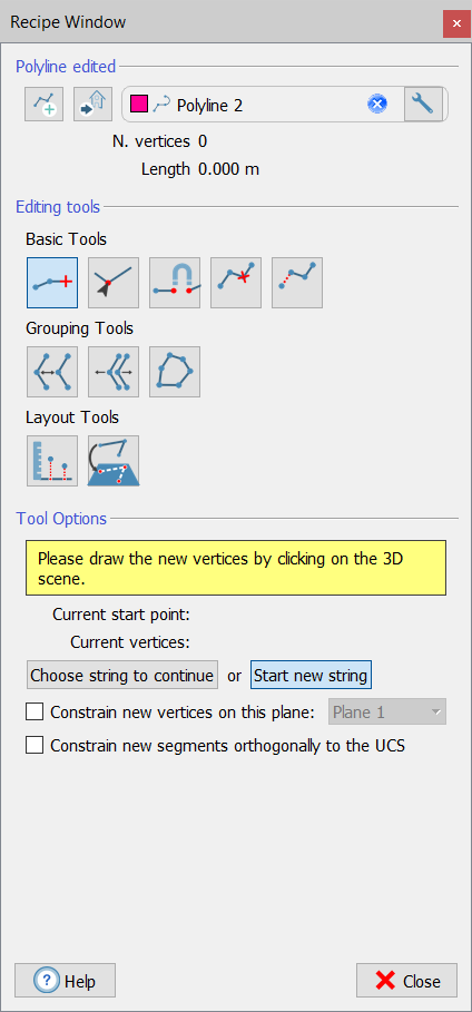 Create/edit polyline